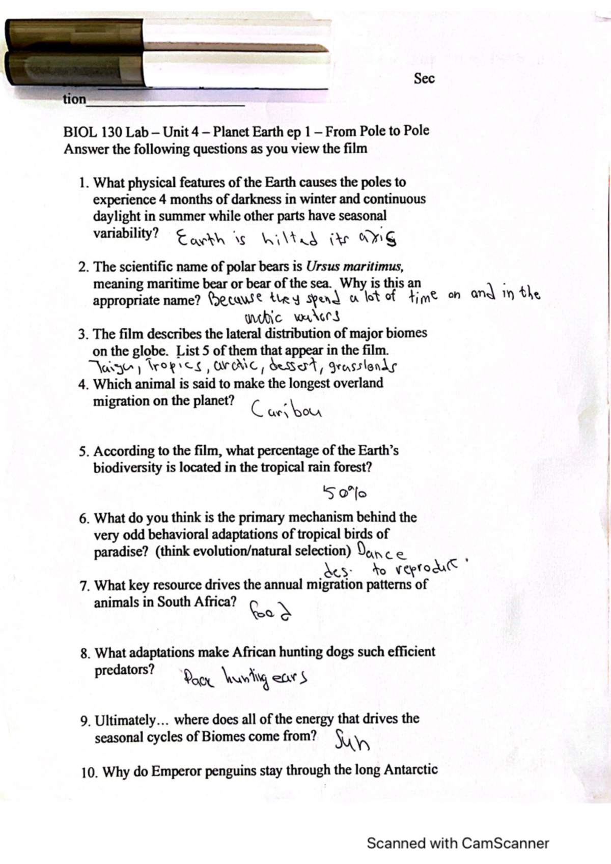 Biol 130 Lab Unit 4 - BIOL 130 Lab Unit 4 - BIOL 130 - Studocu