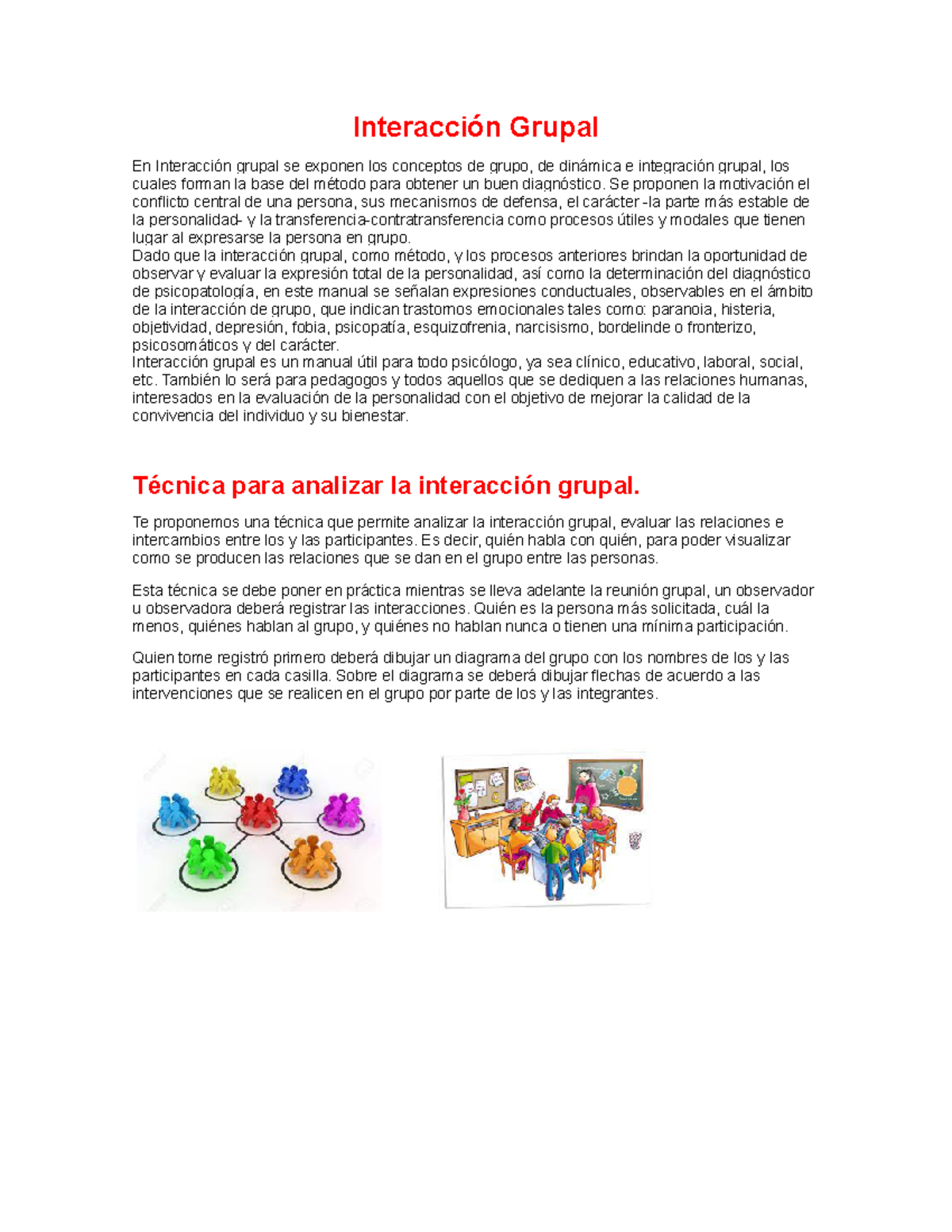 Interacción Grupal y Tecnica - Interacción Grupal En Interacción grupal ...