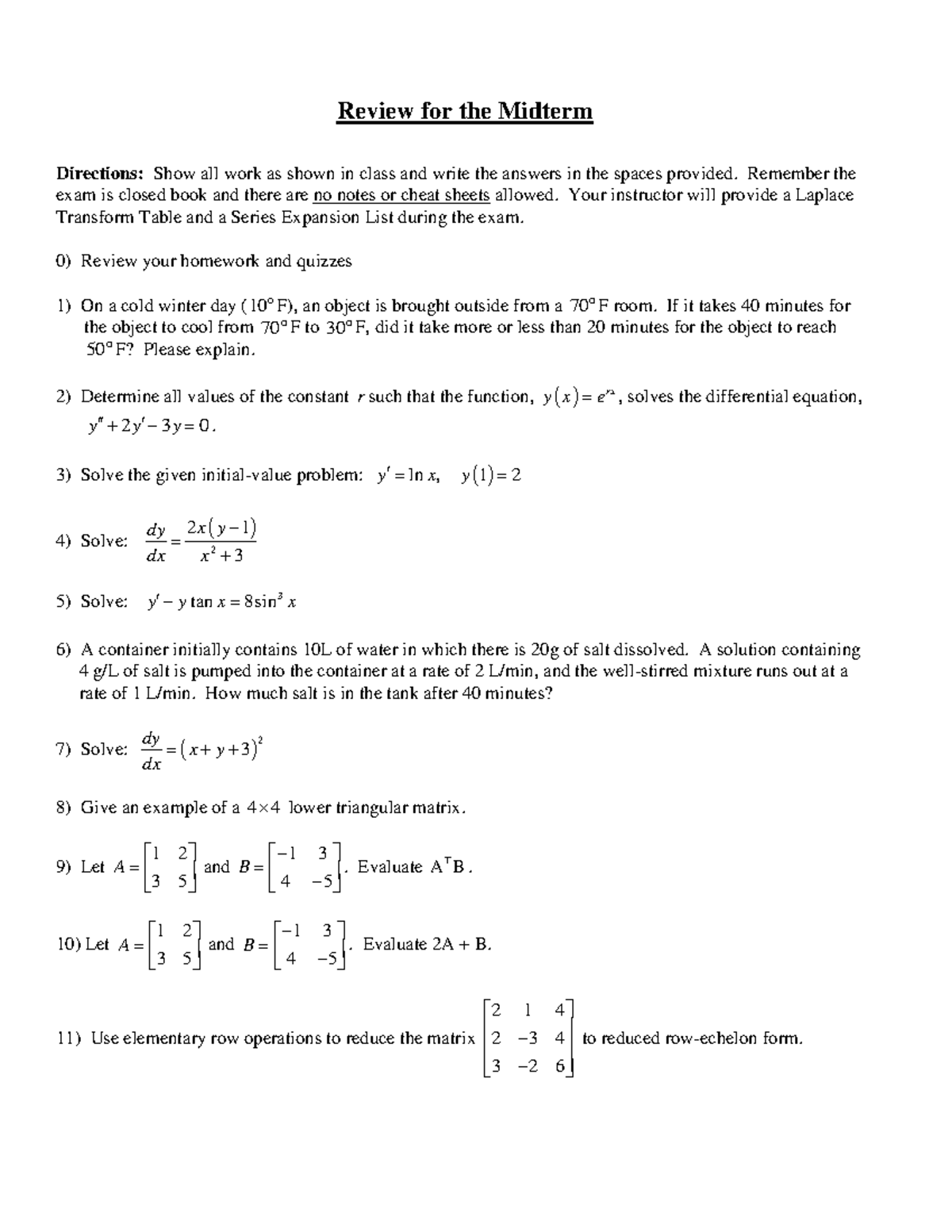 C285Practice Midterm Edwards-3 - Review for the Midterm Directions ...