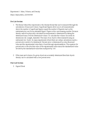 General Physics Lab 1 Report Example - Experiment Number Experiment ...