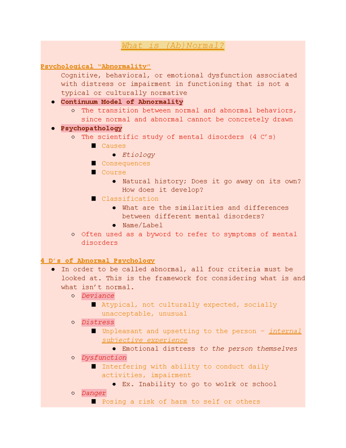 Chapter 1: What is Abnormality - What is (Ab)Normal? Psychological ...