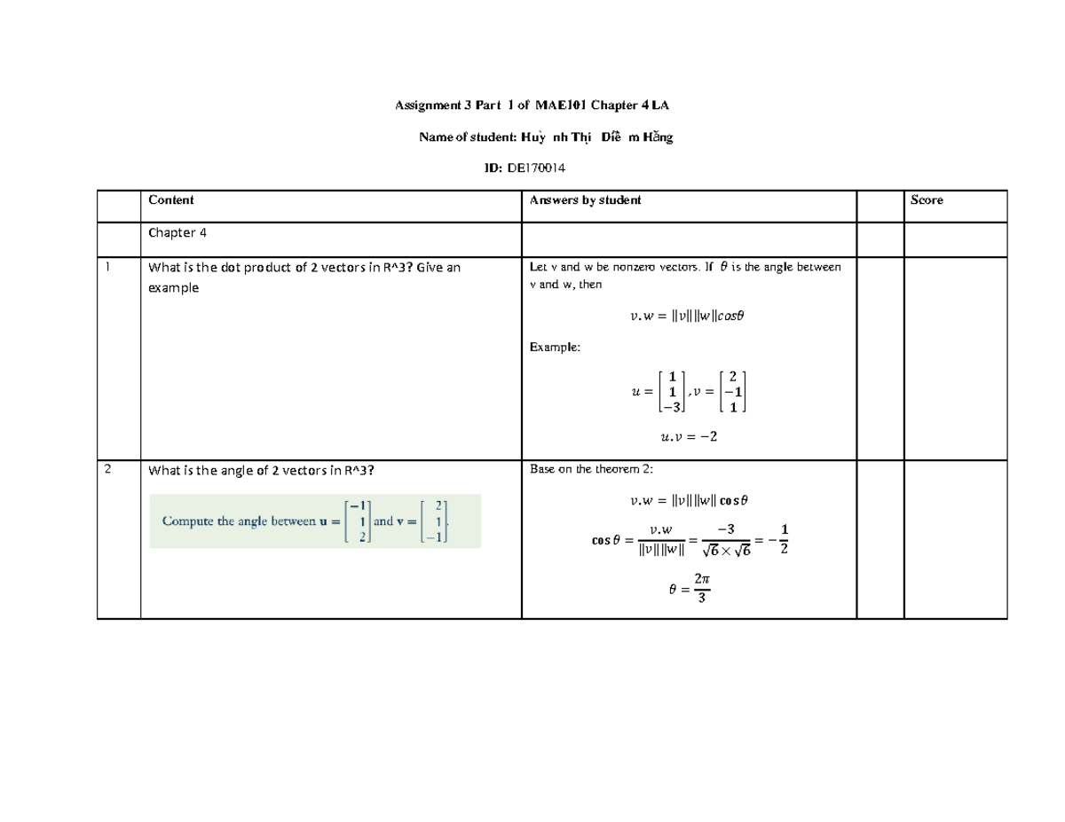 Mae101 Assignment 3part1ch4la Assignment 3 Part 1 Of Mae101 Chapter 4