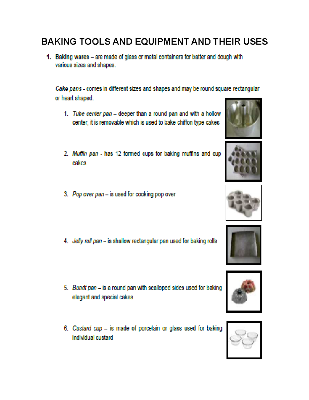 Baking Tools AND Equipment AND Their USES - BAKING TOOLS AND EQUIPMENT ...