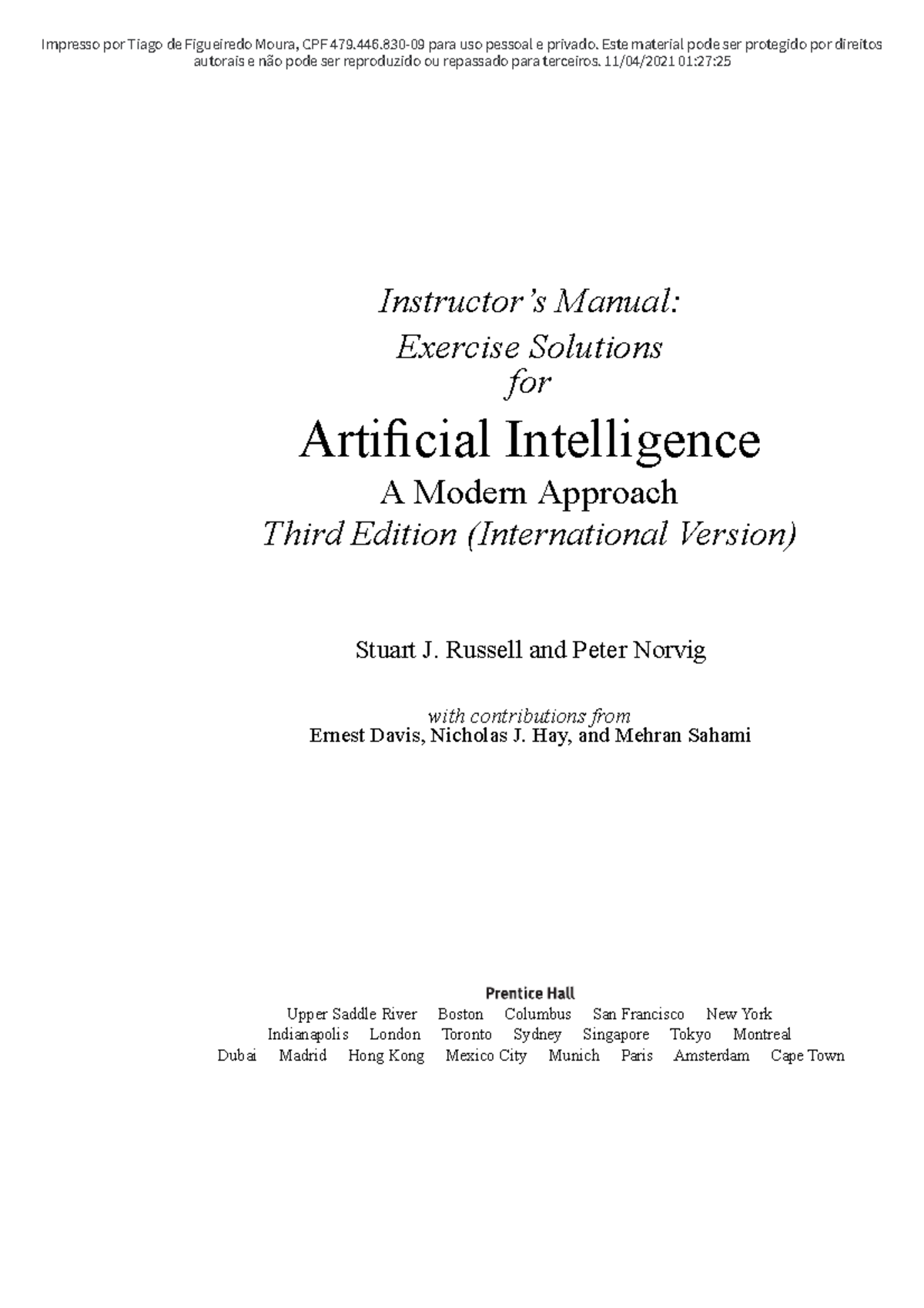 Artificial Intelligence A Modern Approach 3e 1 - autorais e não pode ...