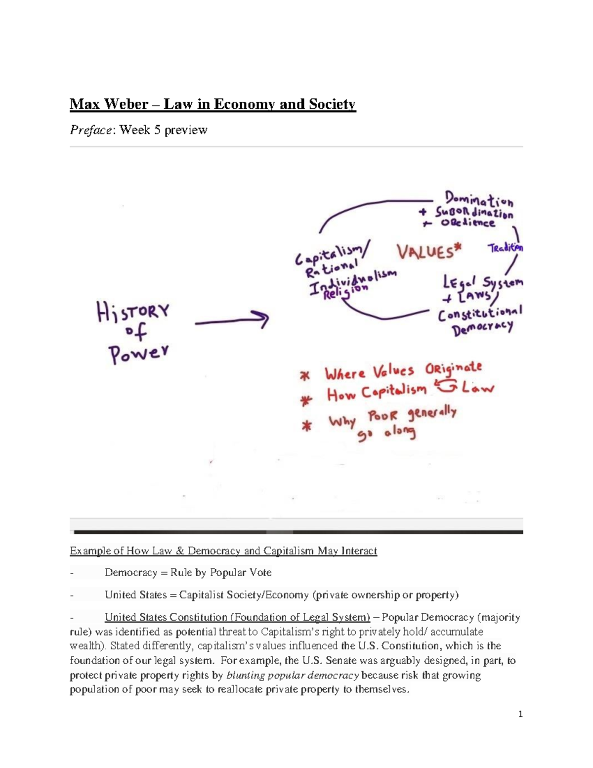 CJ 301 Law in Society Week 5 Weber - Max Weber – Law in Economy and ...