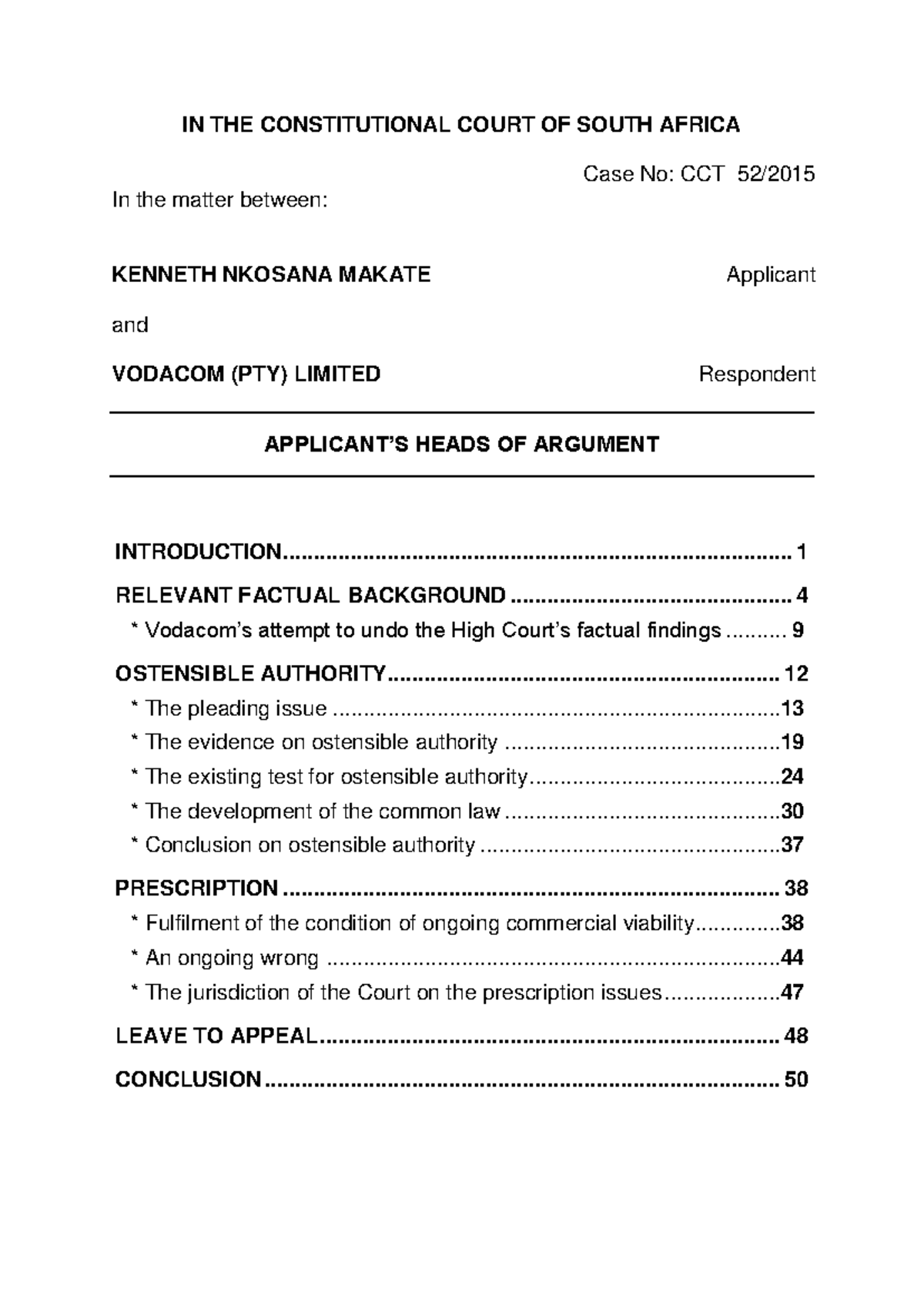 Applicant's Heads of Argument-23181 - IN THE CONSTITUTIONAL COURT OF ...