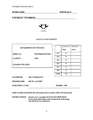 UJ - Engineering Physics 1B - Studocu