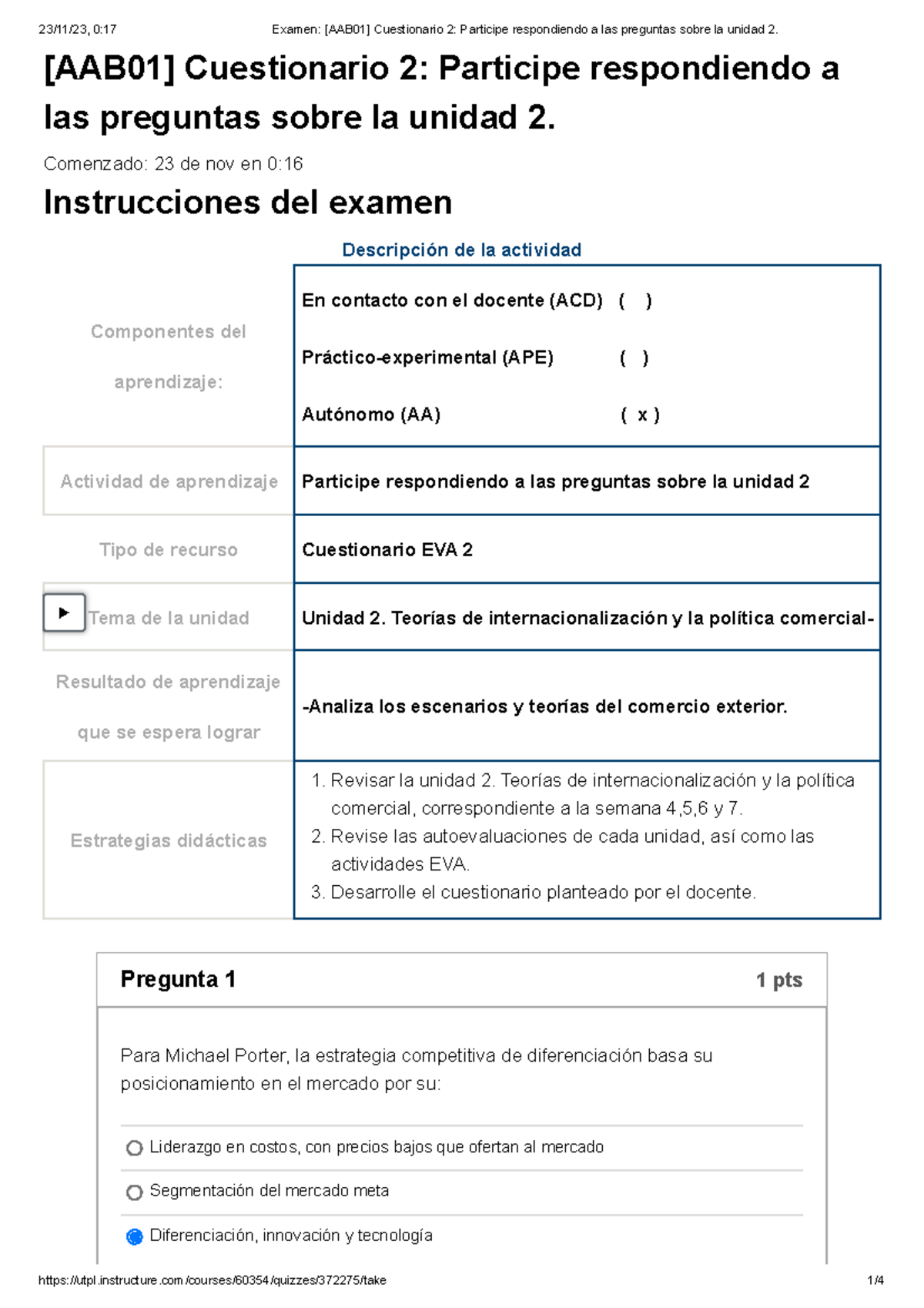 Examen [AAB01] Cuestionario 2 Participe respondiendo a las preguntas sobre la unidad 2 ...
