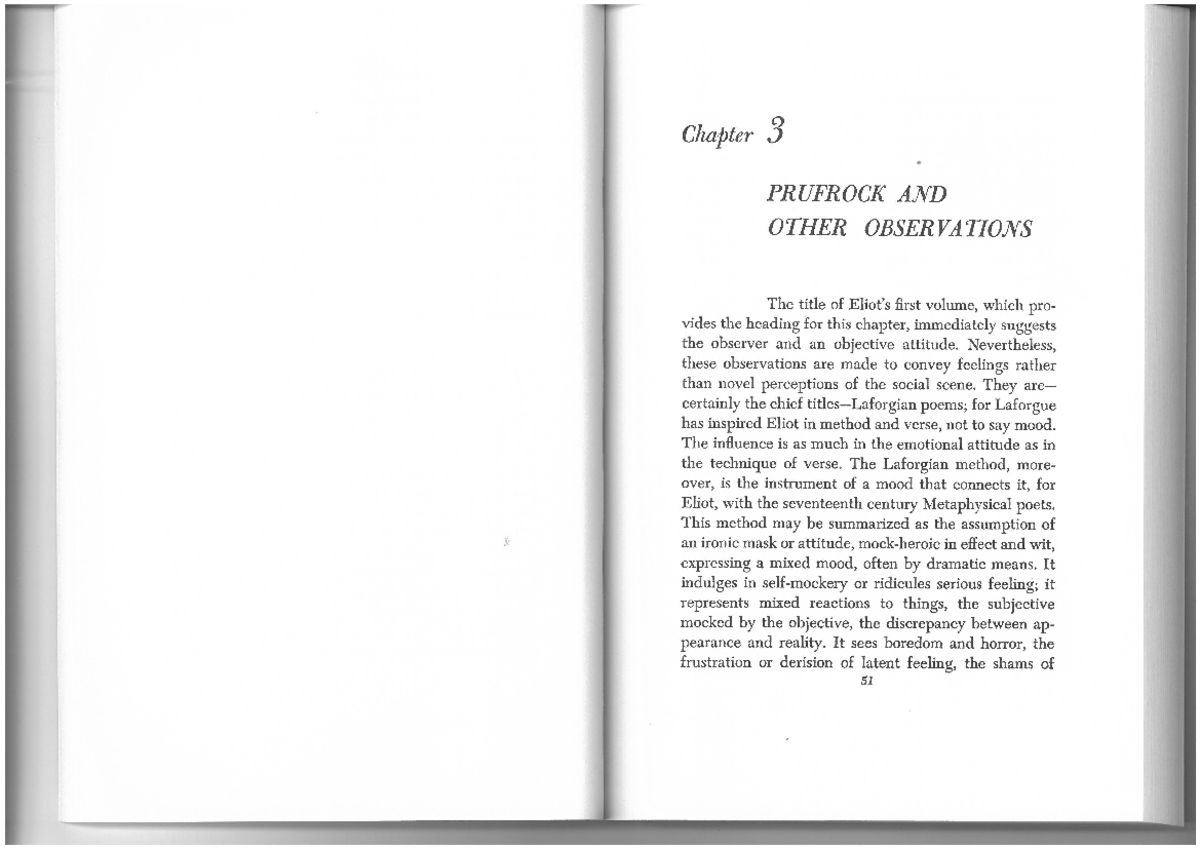 'The Love song of J Alfred Prufrock - Chapter 3 PRUFROCK AND OTHER ...