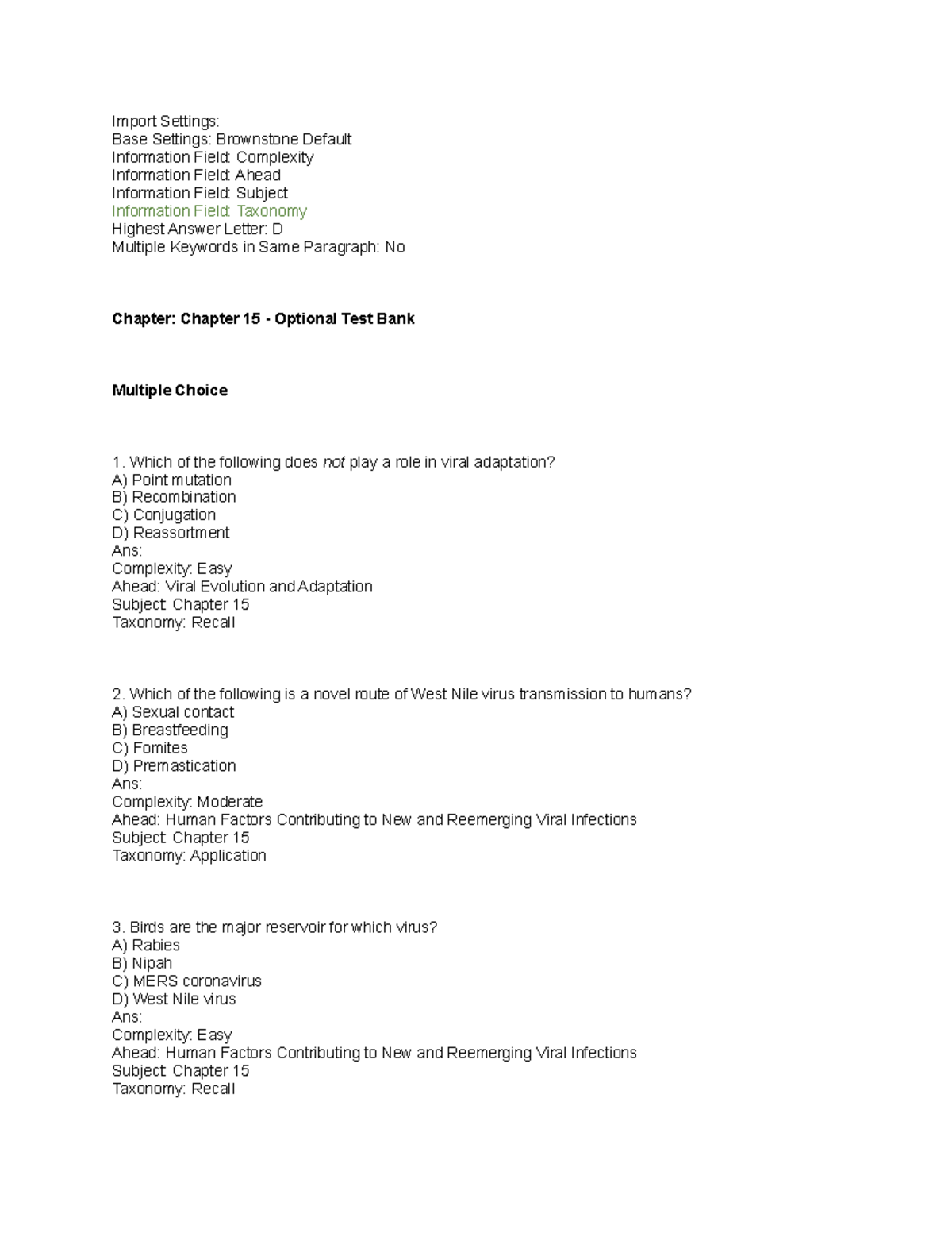 CH15 - virology - Import Settings: Base Settings: Brownstone Default ...