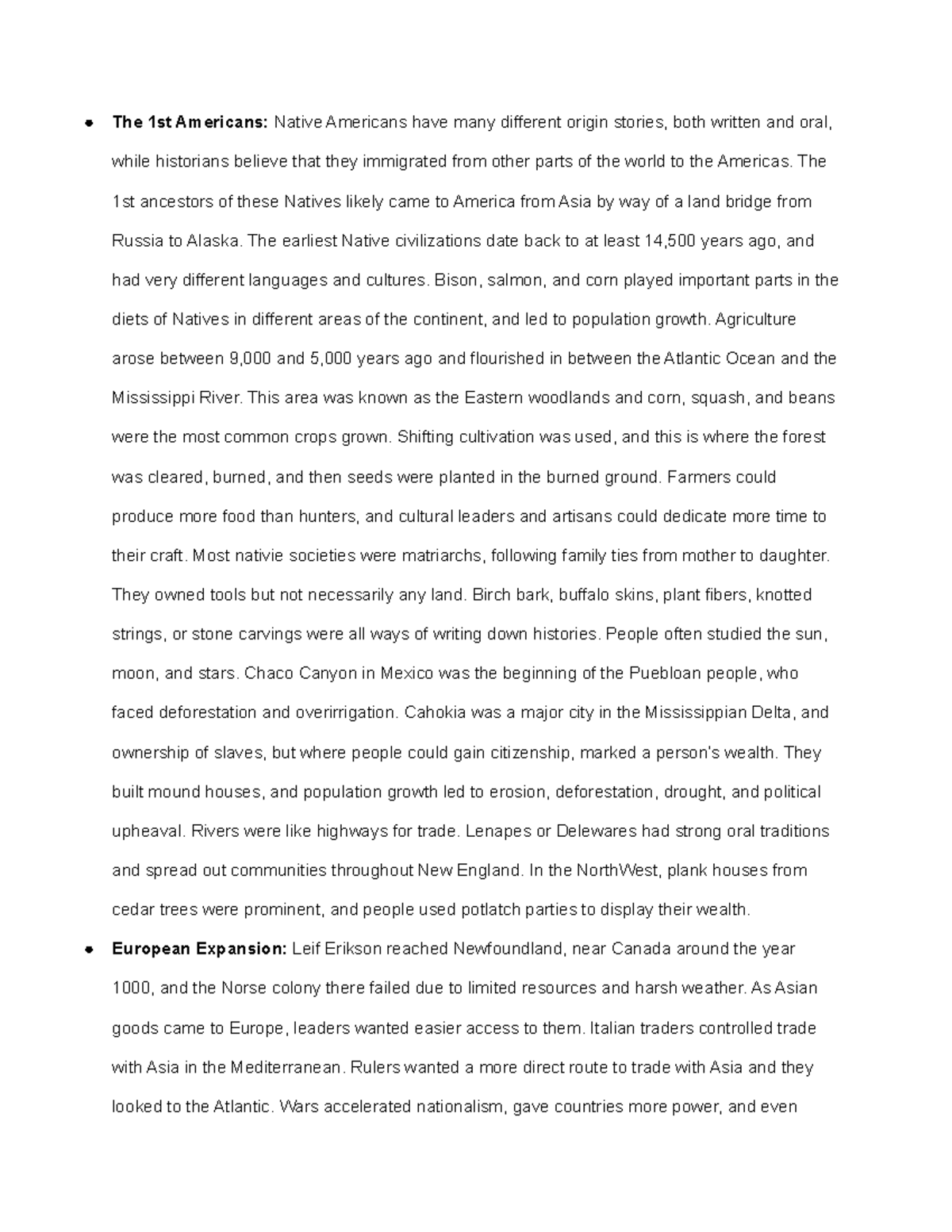 Yawp 1- Indigenous US - The American Yawp - The 1st Americans: Native ...