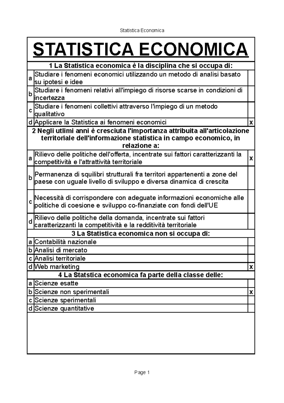 Test Piattaforma Statistica - Statistica per economia e impresa ...