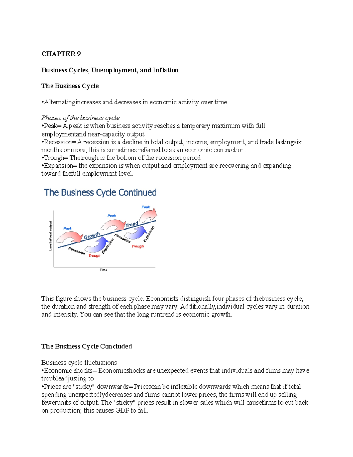 Chapter 9 Macro - Lecture notes 9 - CHAPTER 9 Business Cycles ...