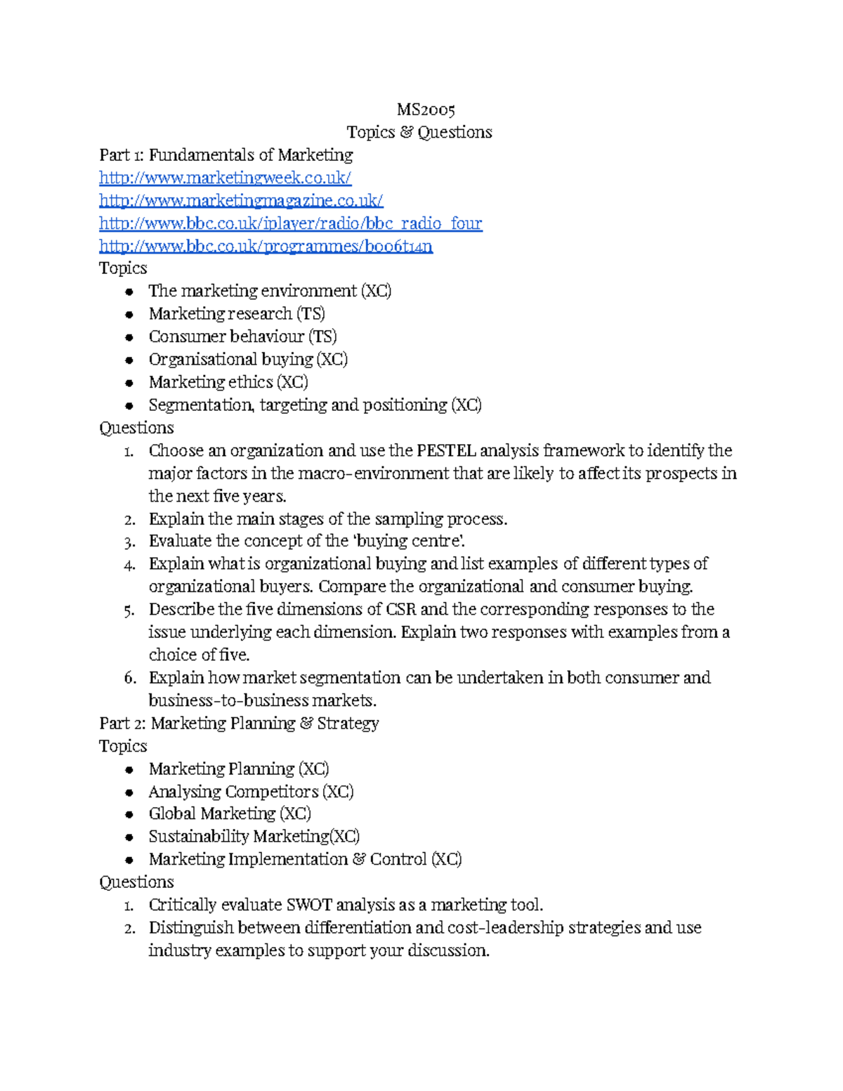 MS2005 Topics and Questions - MS Topics & Questions Part 1 ...