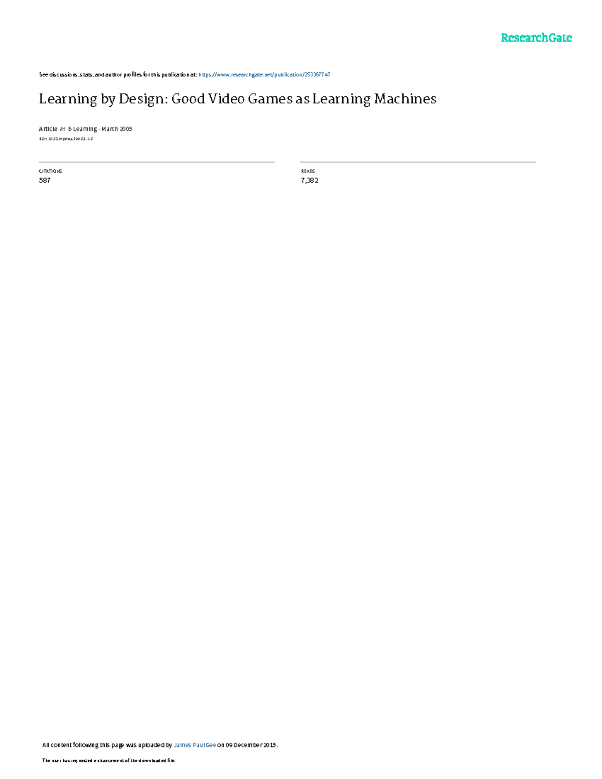 Gee 2005 Learning by Design Good Video Games as Learning Machines - See ...