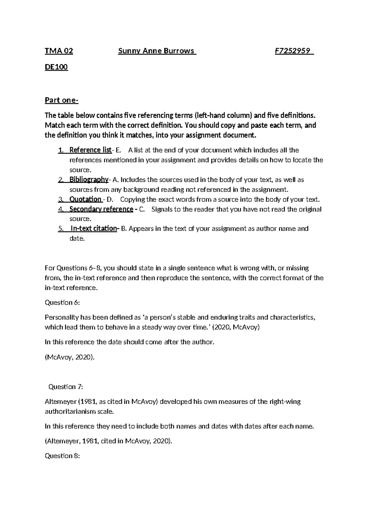 DE100 TMA02 - second tma - TMA 02 Sunny Anne Burrows F DE Part one- The ...