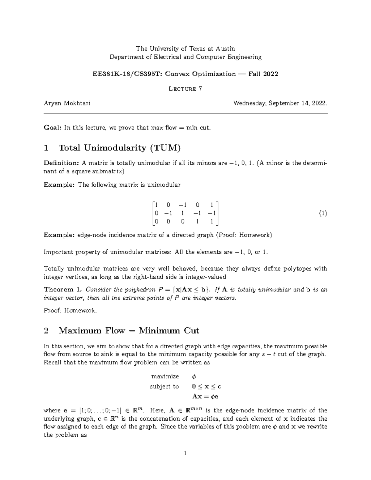 Lecture 7 - The University of Texas at Austin Department of Electrical ...