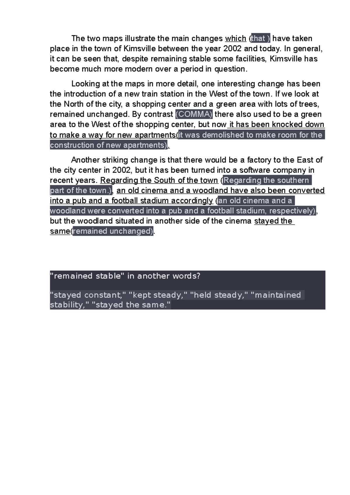 Chat GPTrt ertertert - The two maps illustrate the main changes which (that ) have taken place ...