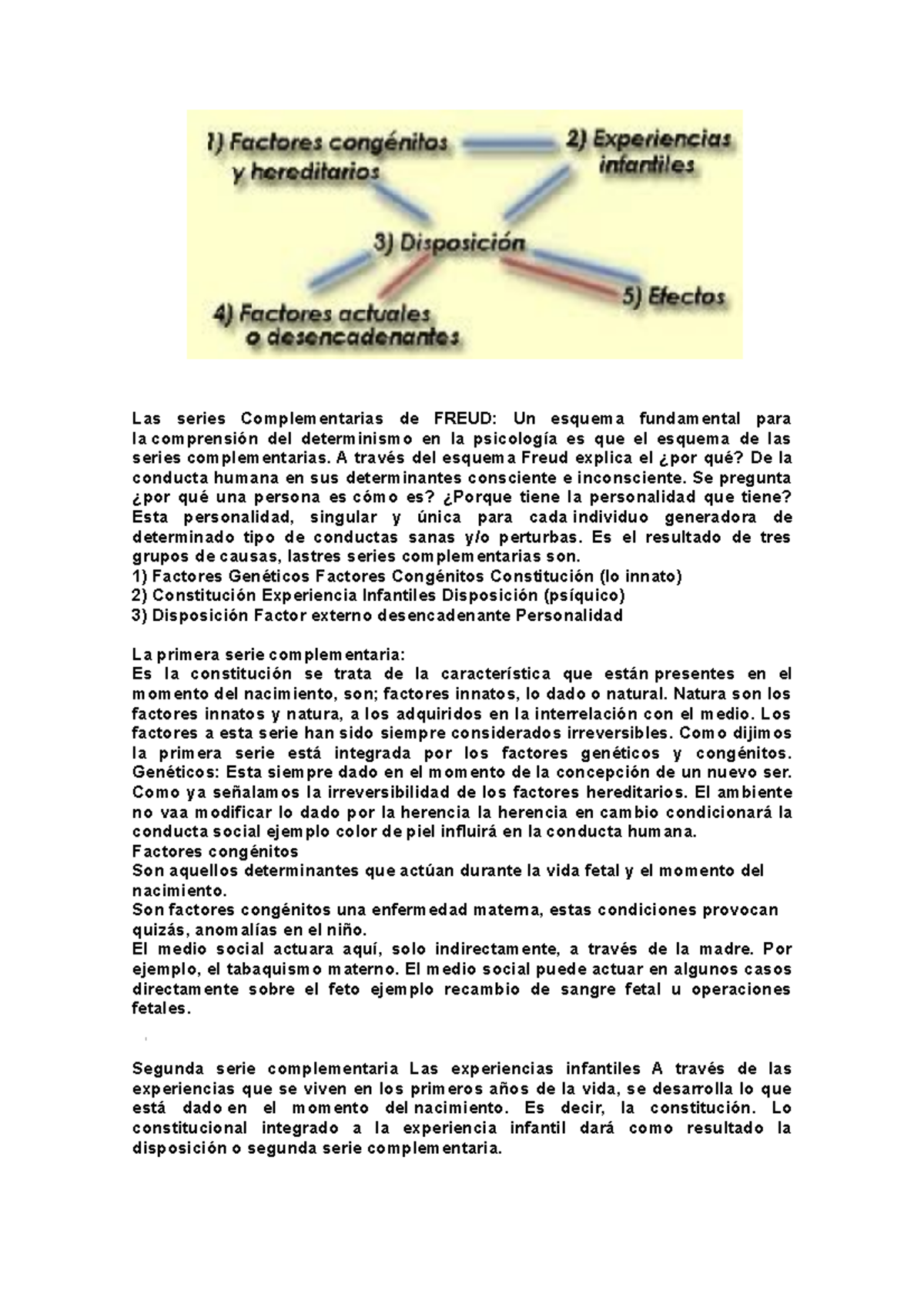 Las series Complementarias de Freud - Las series Complementarias de FREUD: Un esquema ...