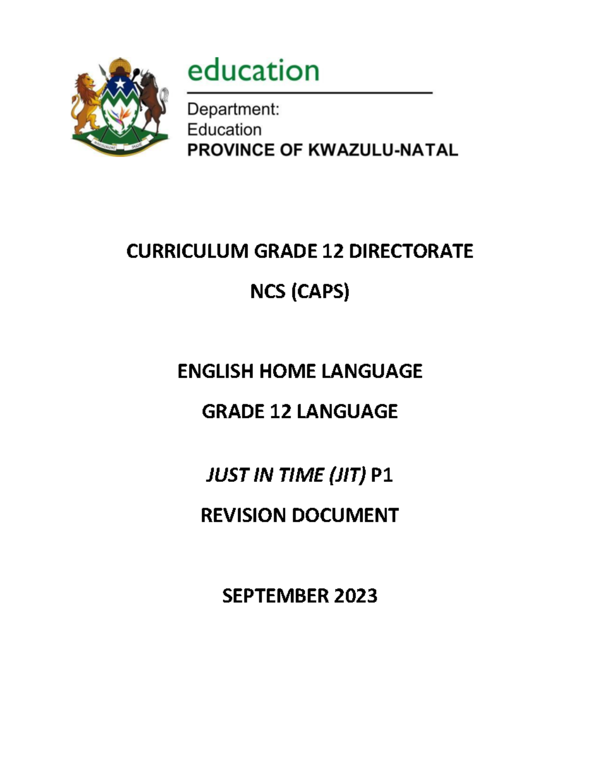 JIT Revision Document English HL P1 2023pdf - CURRICULUM GRADE 12 ...