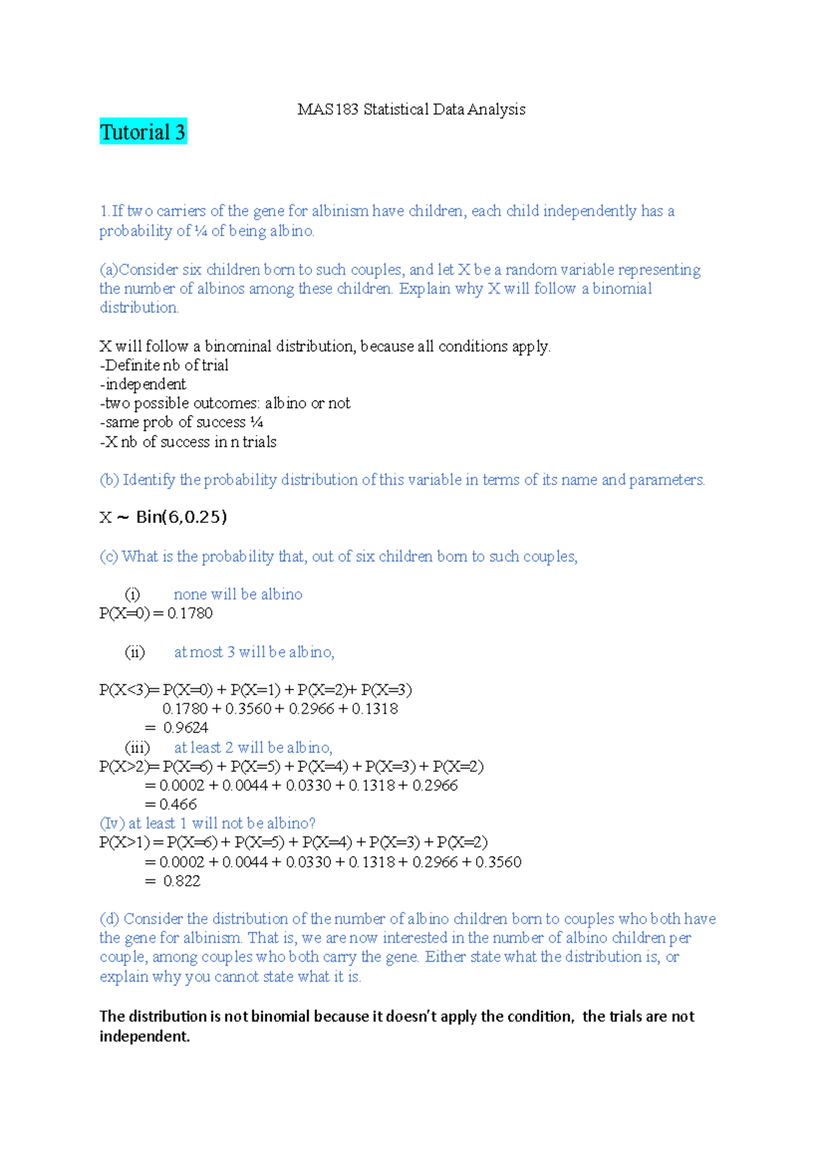 Tutorial 3 - MAS183n ijeop1jeop12ko2p1je oje12opjeo1j12 p1jqopö1jropör1j - MAS183 Statistical ...