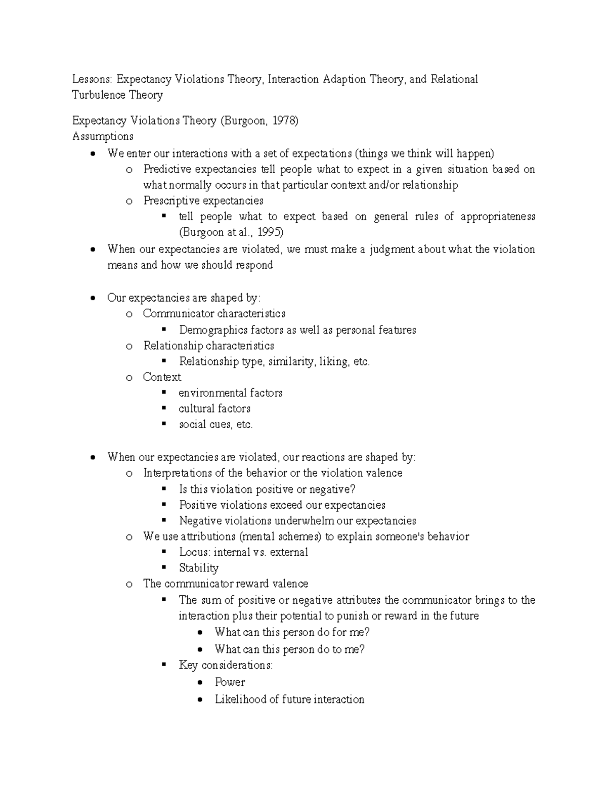 Expectancy Violations Theory, Interaction Adaption Theory, and ...