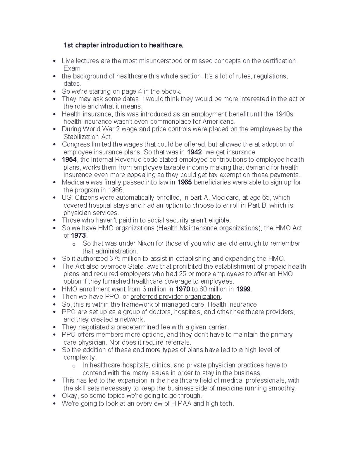 1st chapter introduction to healthcare - Live lectures are the most ...