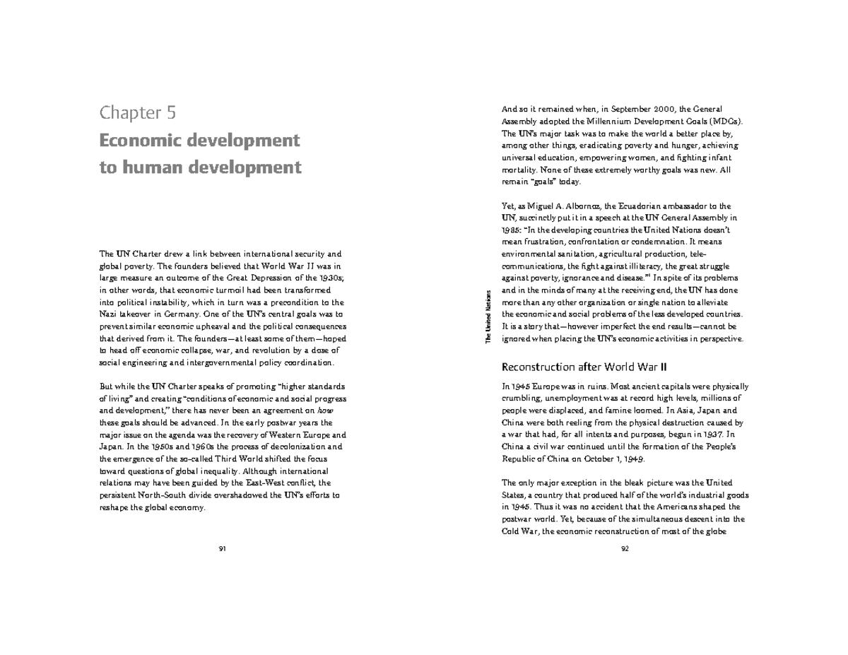 Hanhimaki UN Economic to Human Development - Chapter 5 Economic development to human development ...