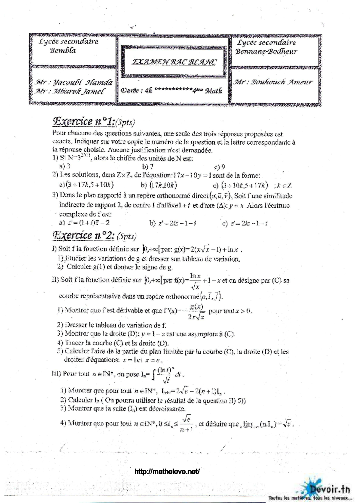 Devoir de synthèse n°3 2010 2011 (bouhouch mbarek et hamda)[ali ...