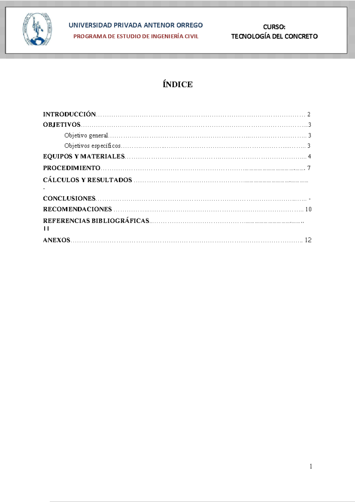 Informe Tecnoco S02 - CURSO: TECNOLOGÍA DEL CONCRETO PROGRAMA DE ...