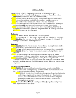 Character Evidence - NOTES - CHARACTER EVIDENCE Evidence about a person ...