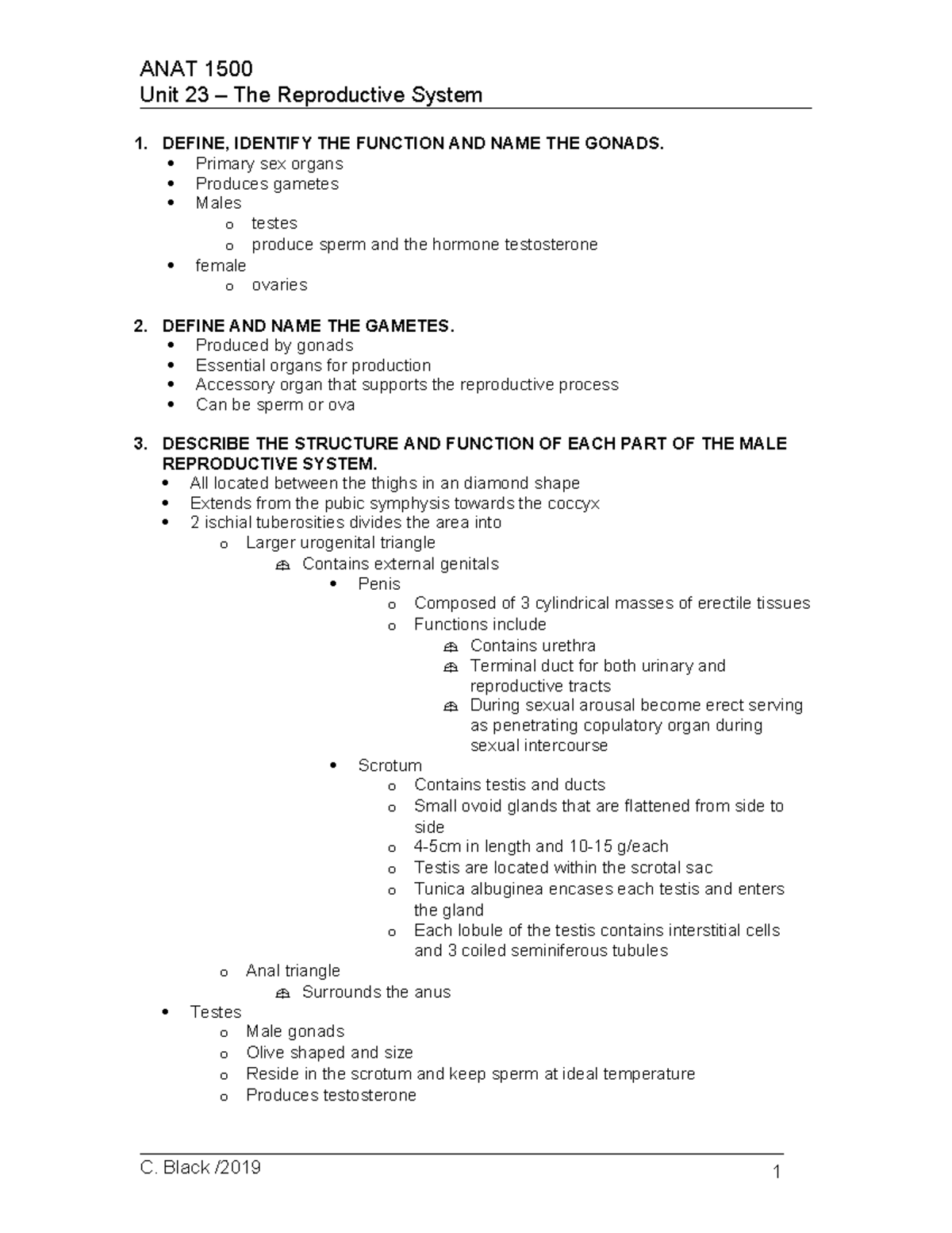 Unit 23 - The Reproductive System - Unit 23 – The Reproductive System 1 ...