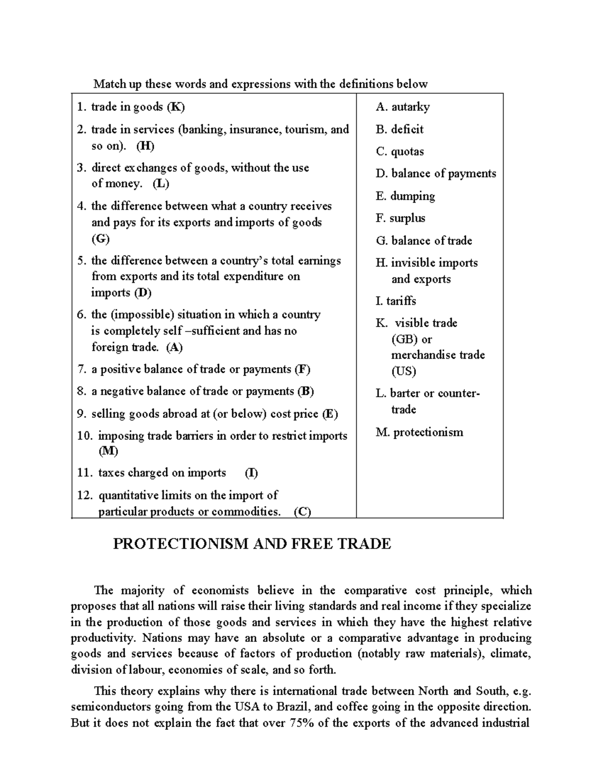 Bài làm Unit 1 - jfghh - Match up these words and expressions with the ...
