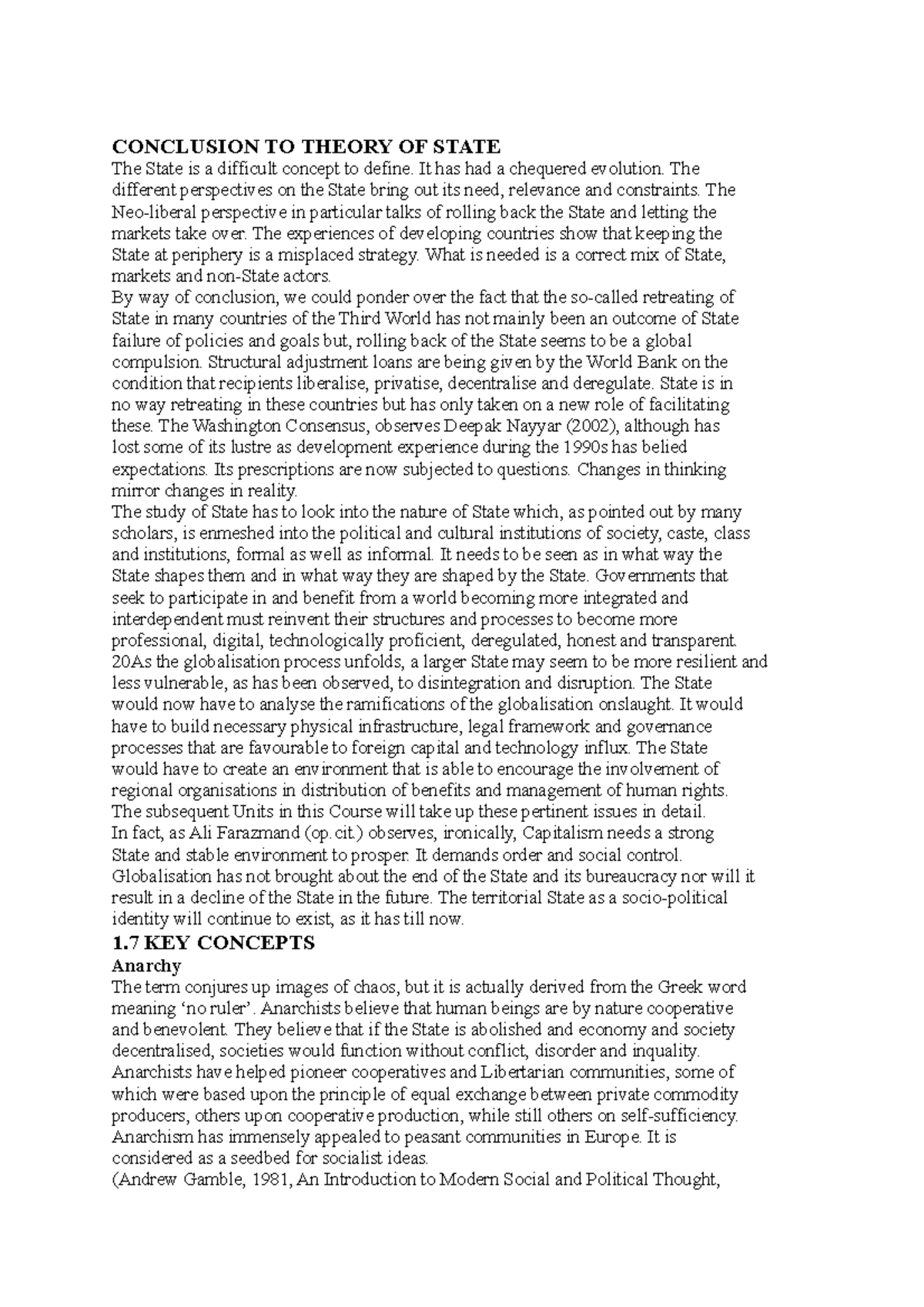 Conclusion TO Theory OF State - CONCLUSION TO THEORY OF STATE The State ...