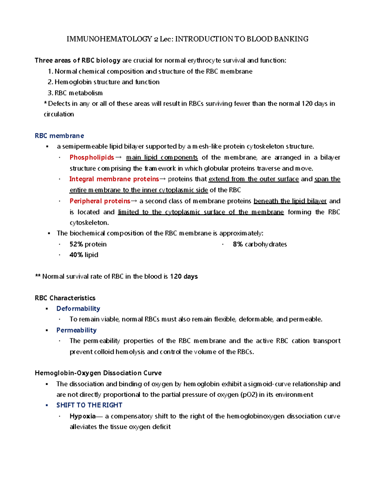 Immunohematology-Introduction to Blood Bank - IMMUNOHEMATOLOGY 2 Lec ...