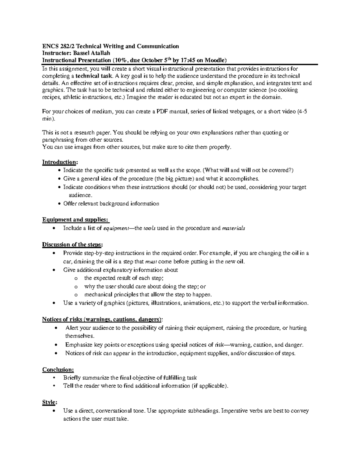 Instructional Presentation - A key goal is to help the audience ...