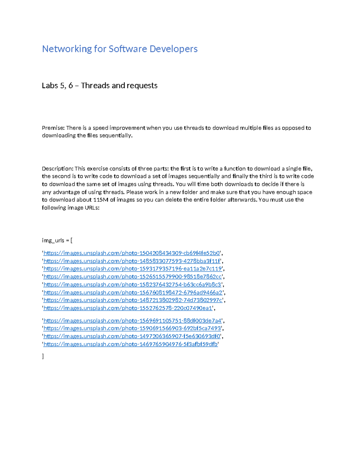 Lab5-6 - Networking for Software Developers Labs 5, 6 – Threads and ...