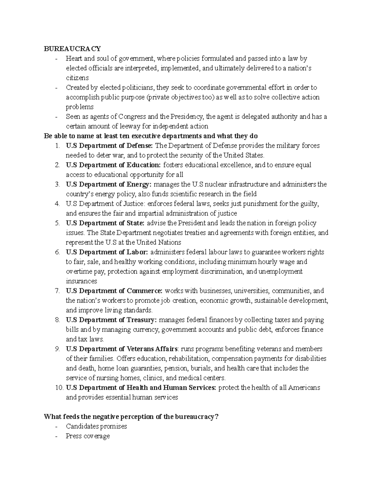 Chapter 8 - Lecture notes lectures on the bureaucracy - BUREAUCRACY ...