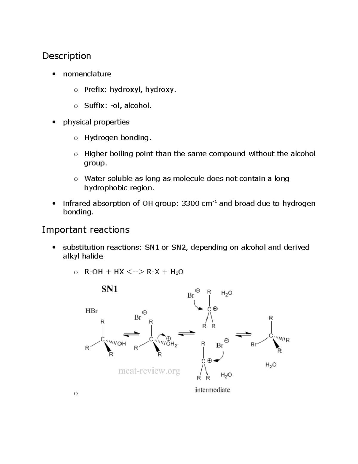 Alcohols - mcat - Description nomenclature o Prefix: hydroxyl, hydroxy ...