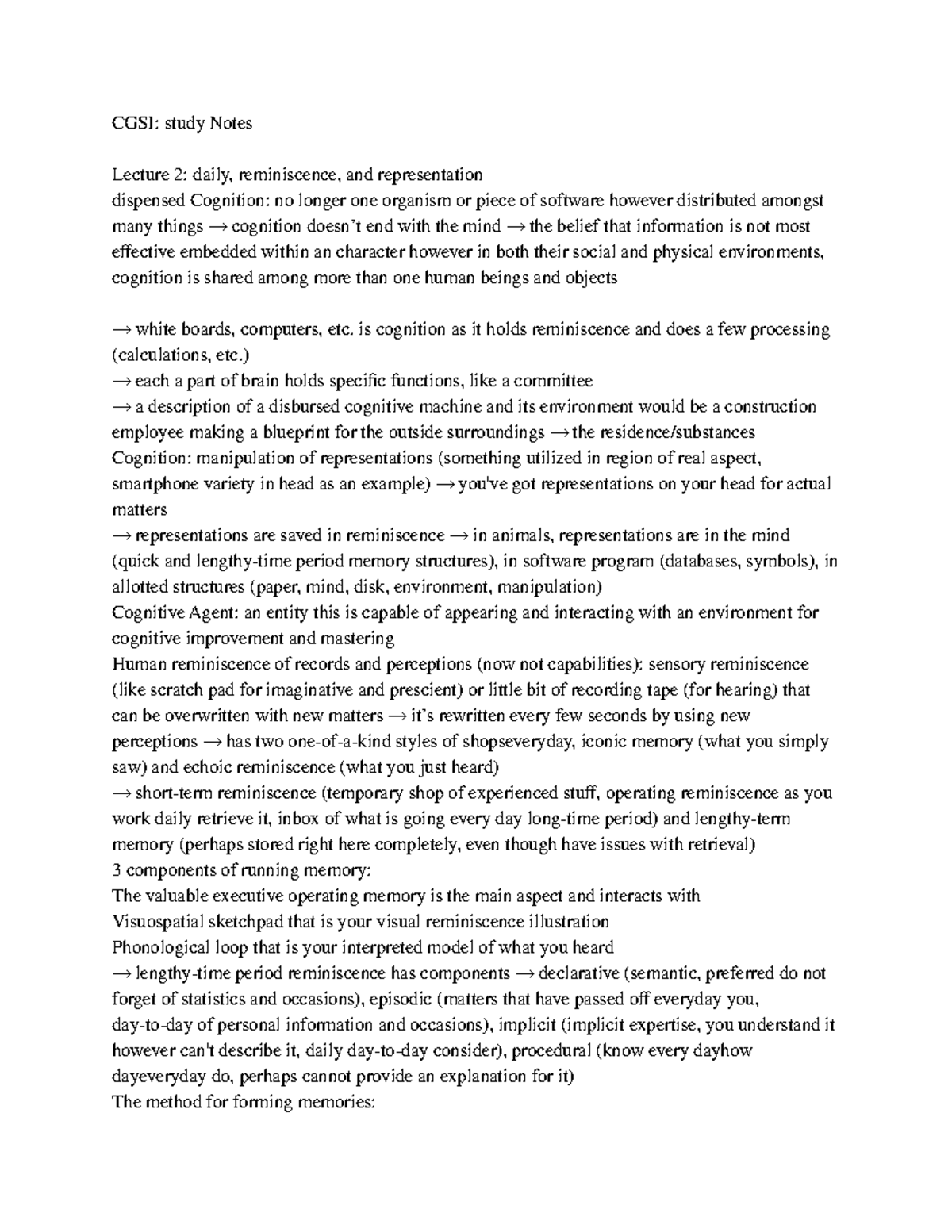 Cgsc 1001 Lecture Notes - CGSI: study Notes Lecture 2: daily ...