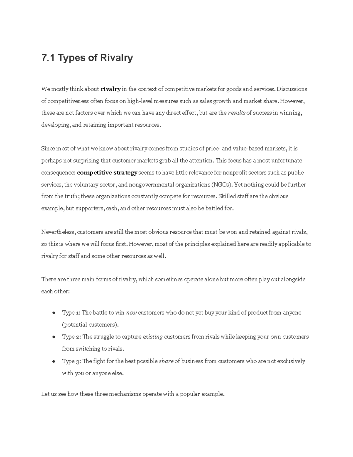 7.1 Types of Rivalry - 7 Types of Rivalry We mostly think about rivalry ...