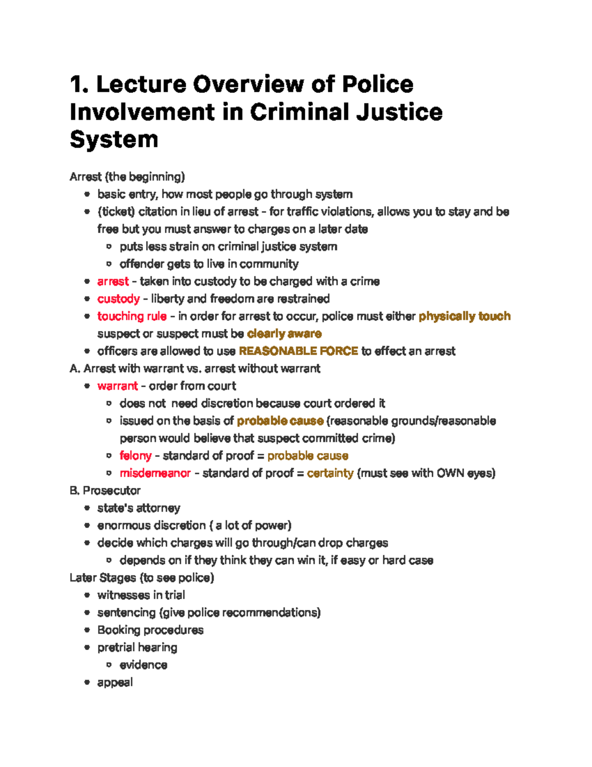 1. Lecture Overview of Police Involvement in Criminal Justice System ...