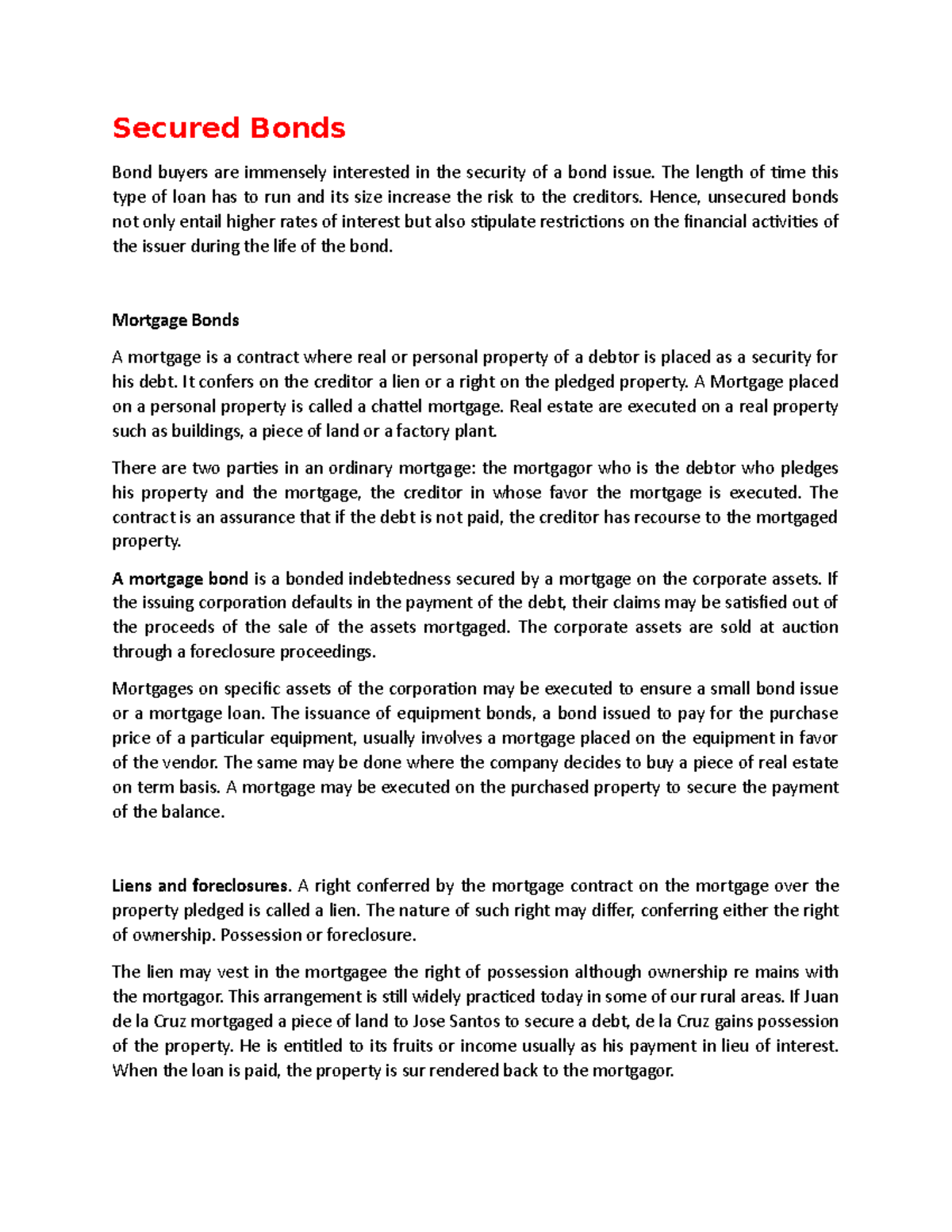 Secured Bonds - Secured Bonds Bond buyers are immensely interested in ...