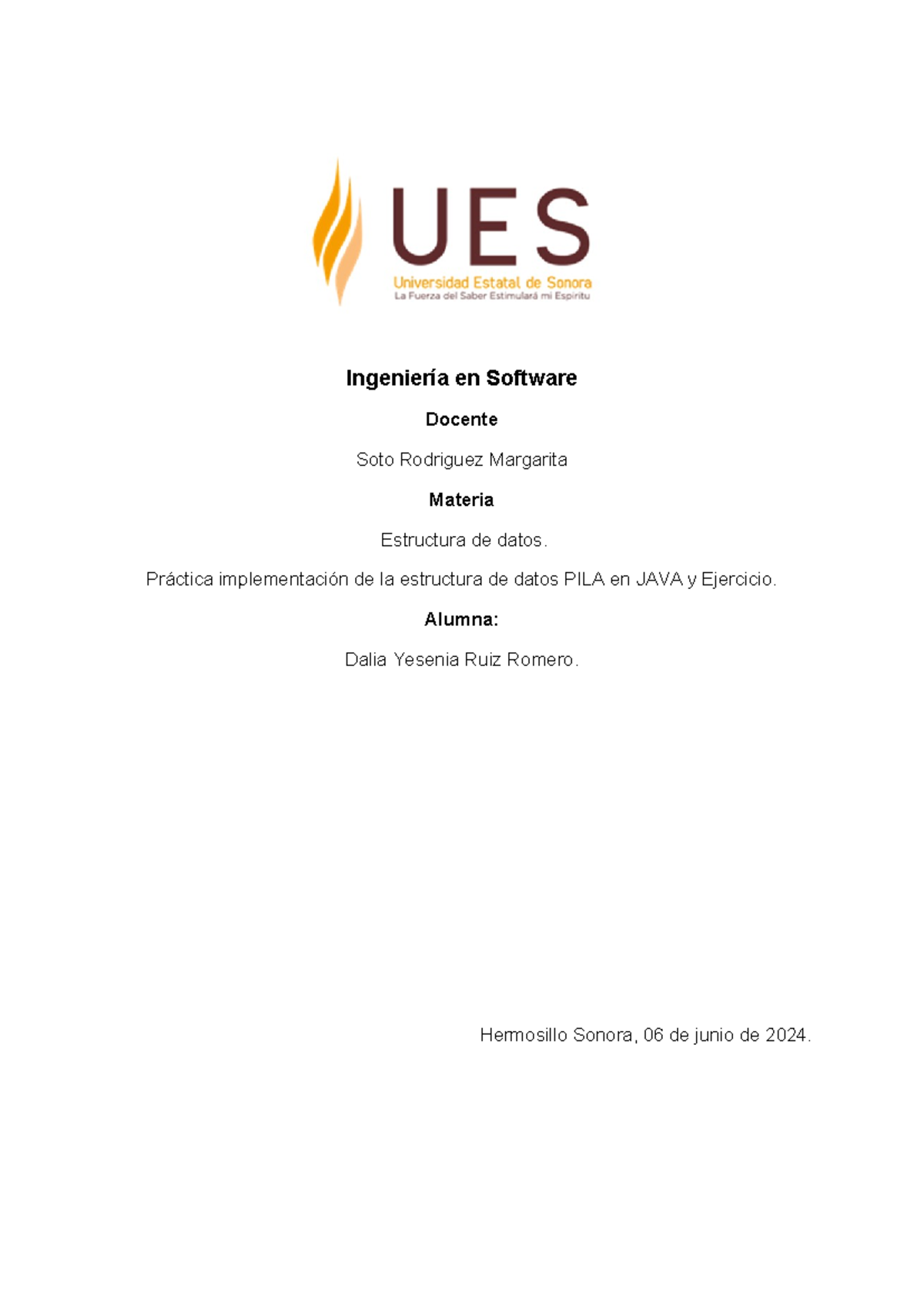 Practica implementación de la estructura de datos PILA en JAVA y ...