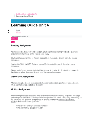 BUS 4403 Unit 5 Learning Guide - 1. BUS 4403-01 - AY2024-T 2. Learning Guide Unit 5 Learning ...