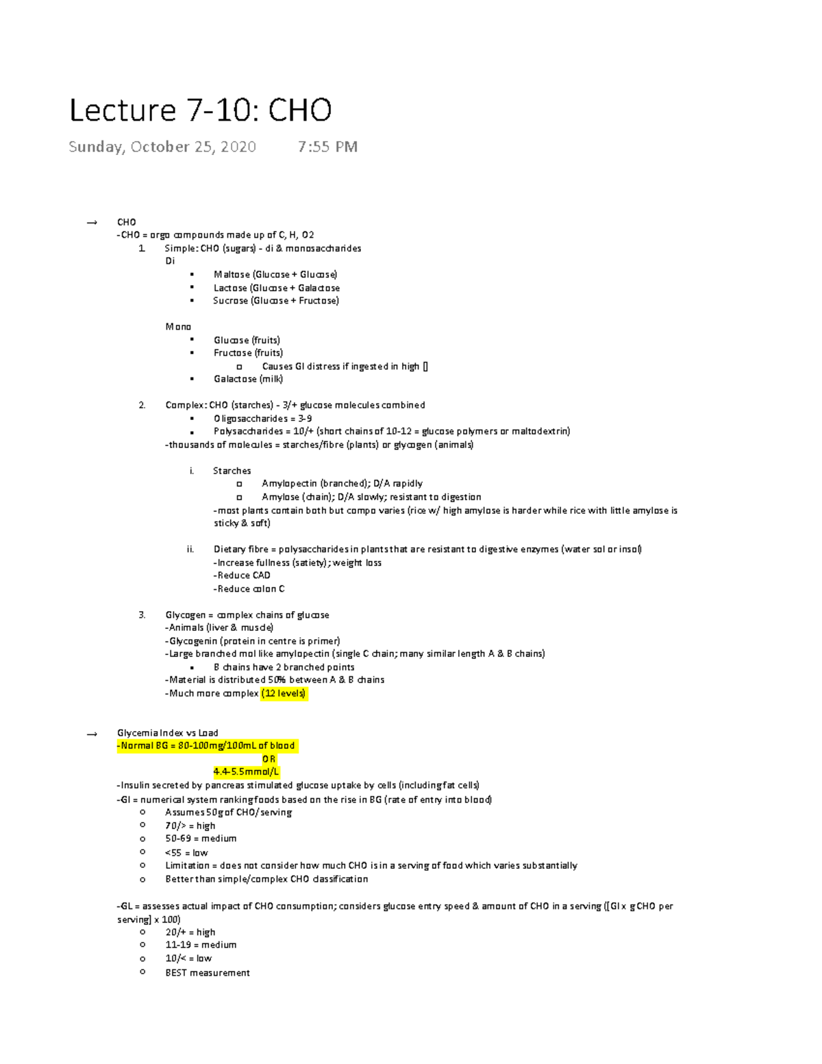 Lecture 7-10 CHO - → CHO -CHO = orgo compounds made up of C, H, O 1 ...