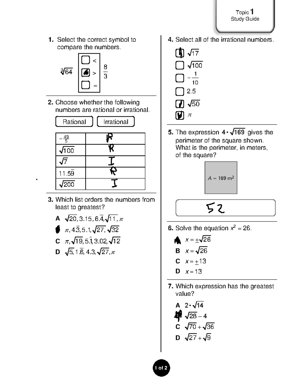 Topic 1 Study Guide - Topic 1 Study Guide 1 of 2 Select the correct ...