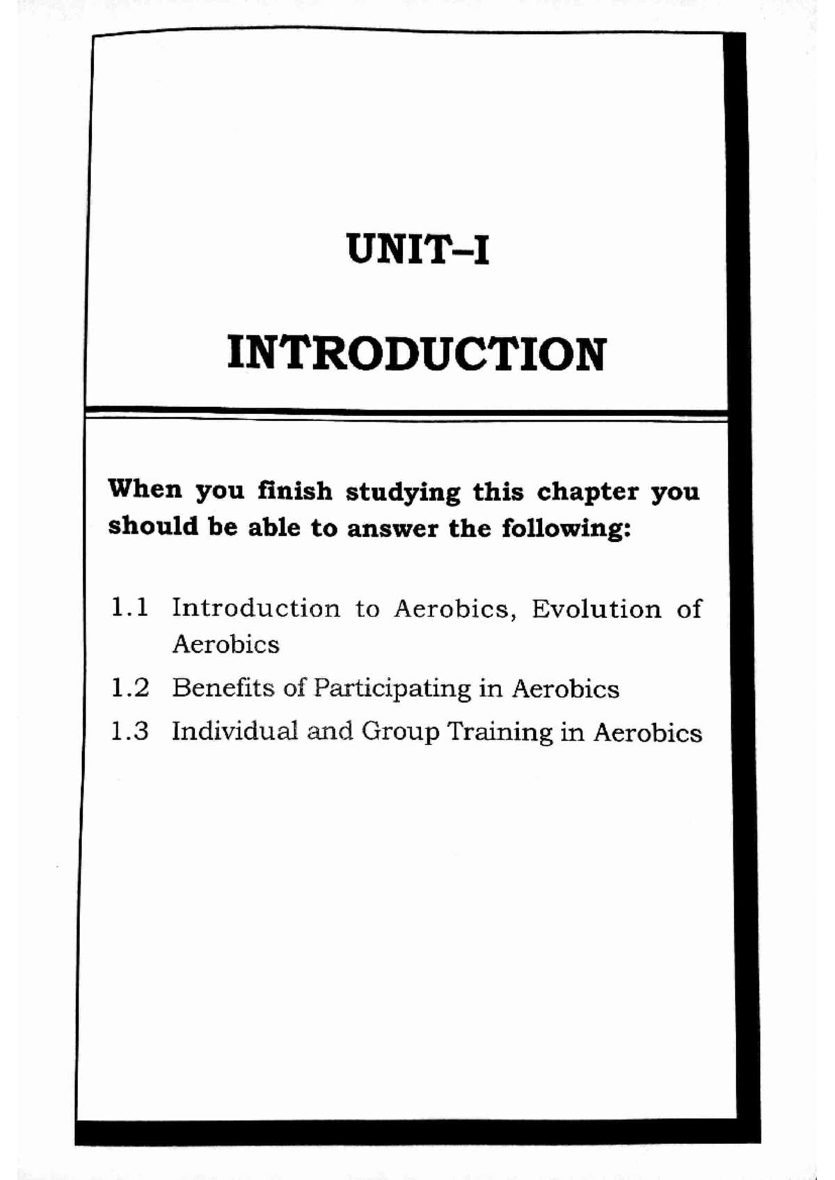 Unit- 1 Aerobics Training - Unit Of A Physical Quantities - Studocu