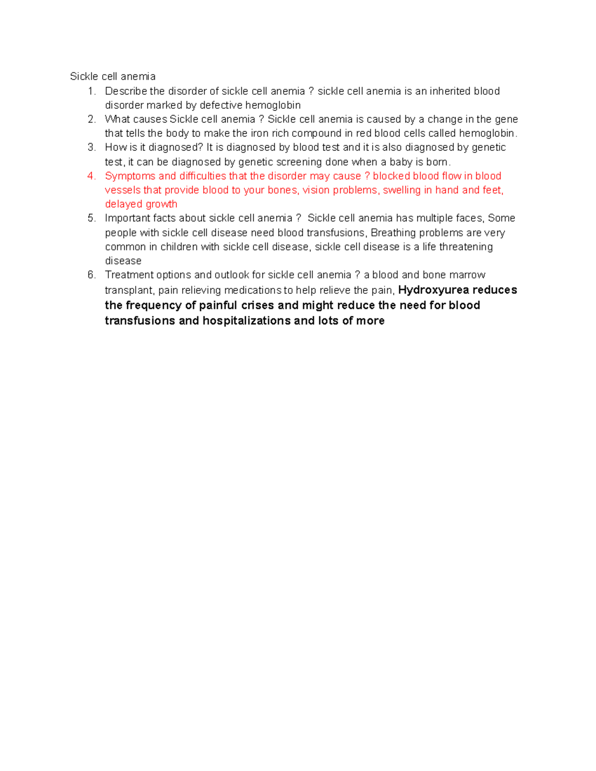 Sickle cell - Easy work for physical science - Sickle cell anemia 1 ...