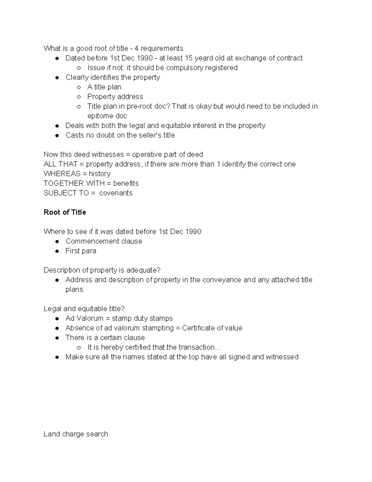 SGS 6 Root of Title - What is a good root of title - 4 requirements ...